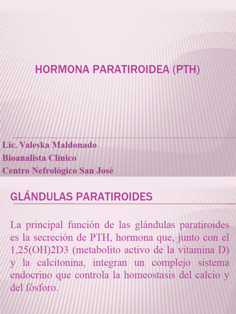 Hormona Paratiroidea (PTH) | PDF | Calcio | Homeostasis