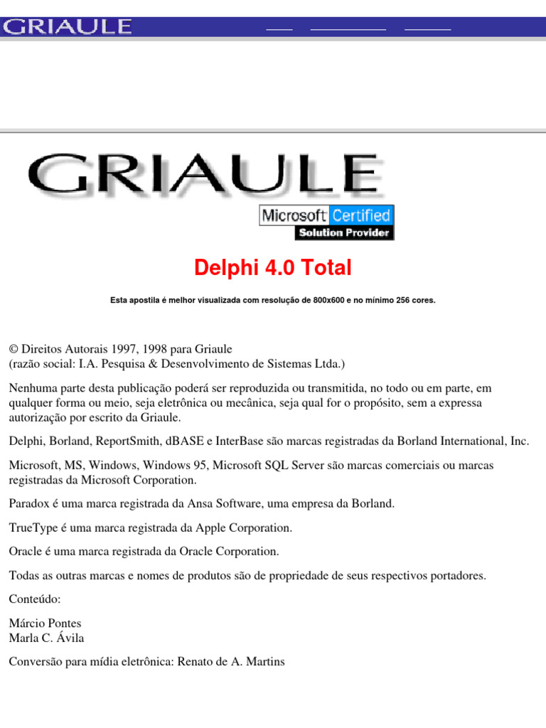 Delphi 4 | PDF | Microsoft Windows | Janela (informática)