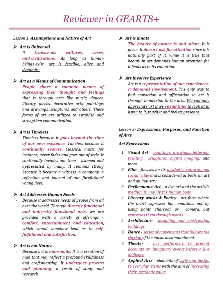Reviewer in GEARTS+ | PDF | The Arts | Aesthetics