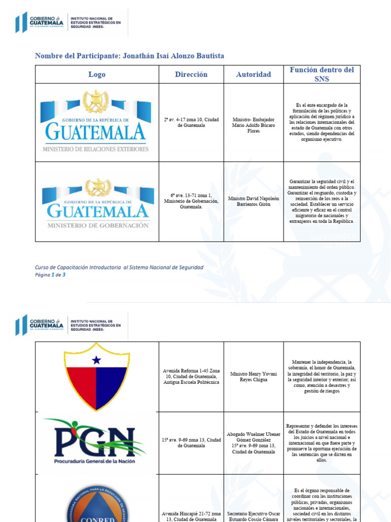 Matriz Tarea Final | PDF | Guatemala | Gobierno