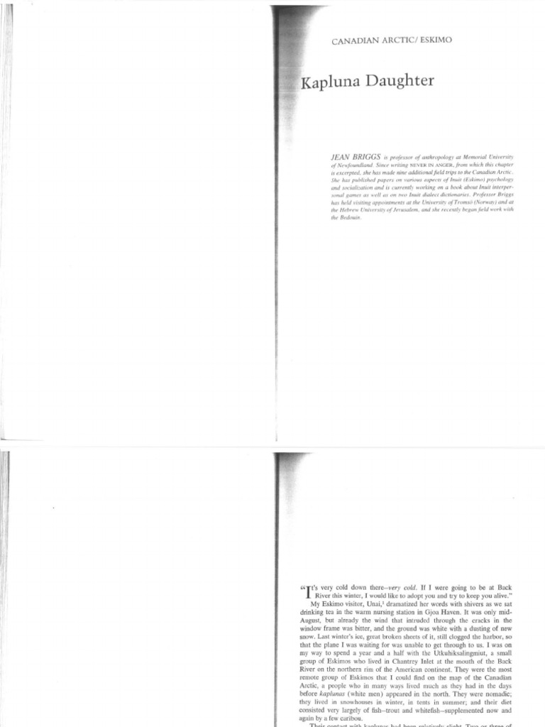 Jean Briggs: Life Among the Utkuhiksalingmiut | PDF | Inuit