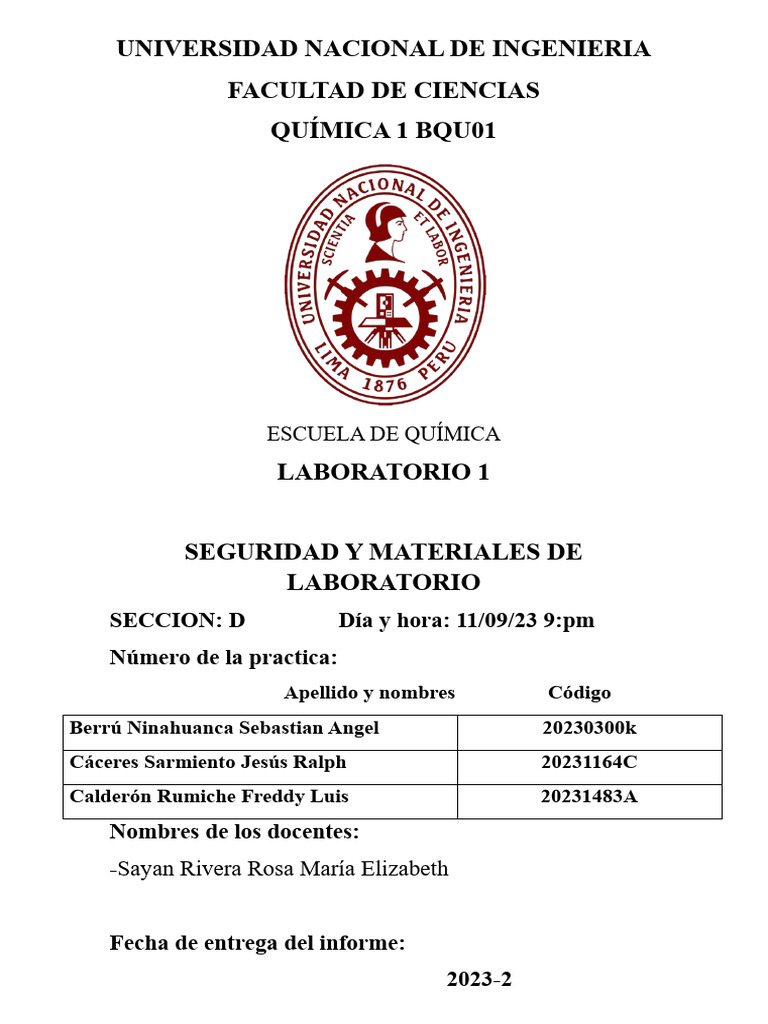 Informe de Laboratorio-Laboratorio N°1 | PDF
