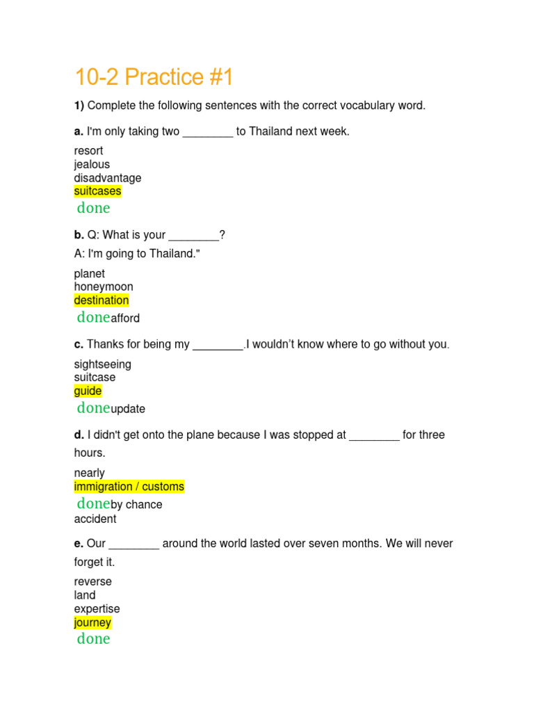 10-2 Practice #1 | PDF