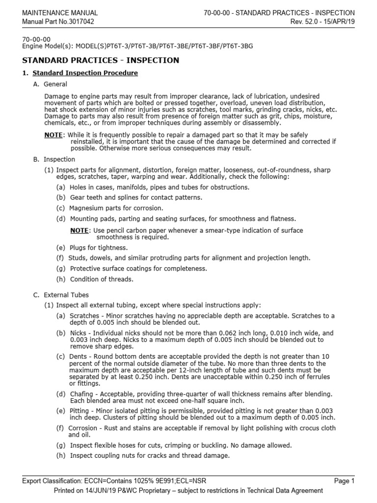 70.00.00 Standard Practices - Inspection | PDF | Pipe (Fluid Conveyance) | Manufactured Goods
