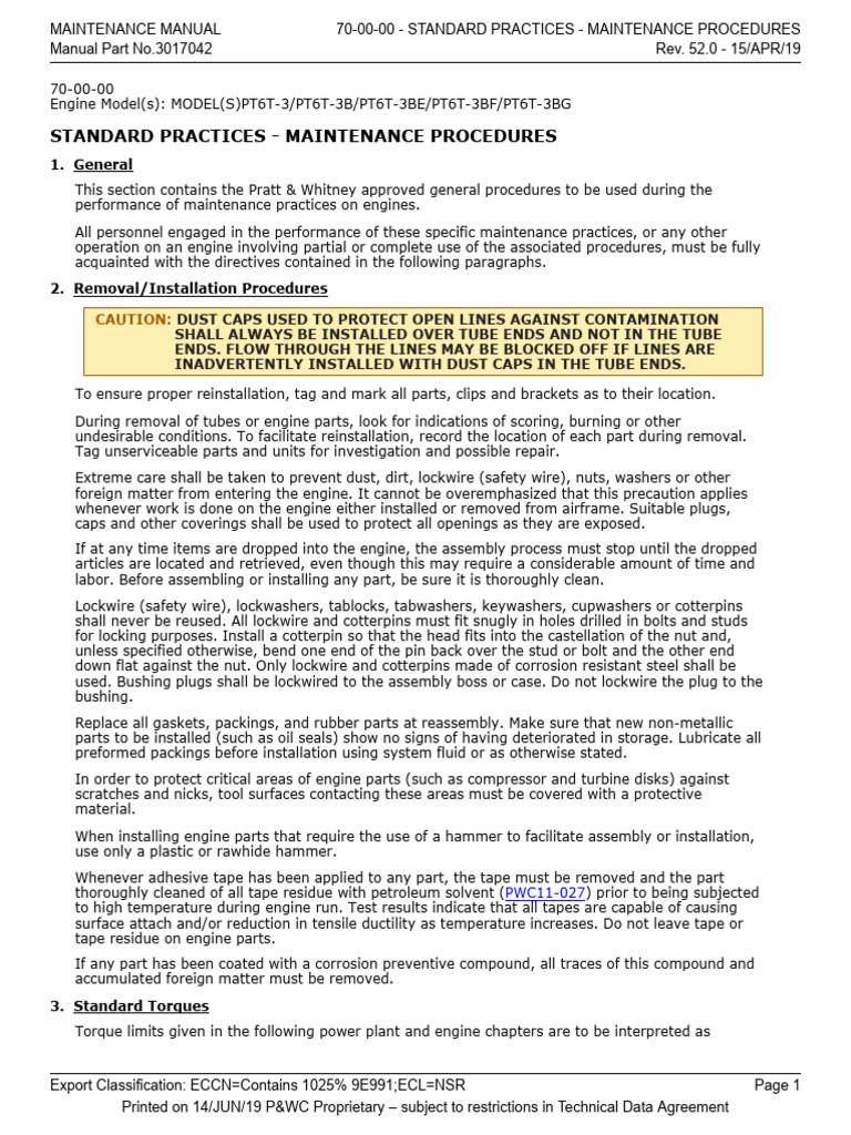 70.00.00 Standard Practices - Maintenance Procedures | PDF | Bearing ...