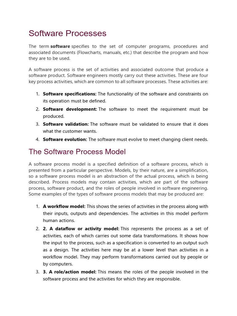 Software Processes | PDF | Software | Programming