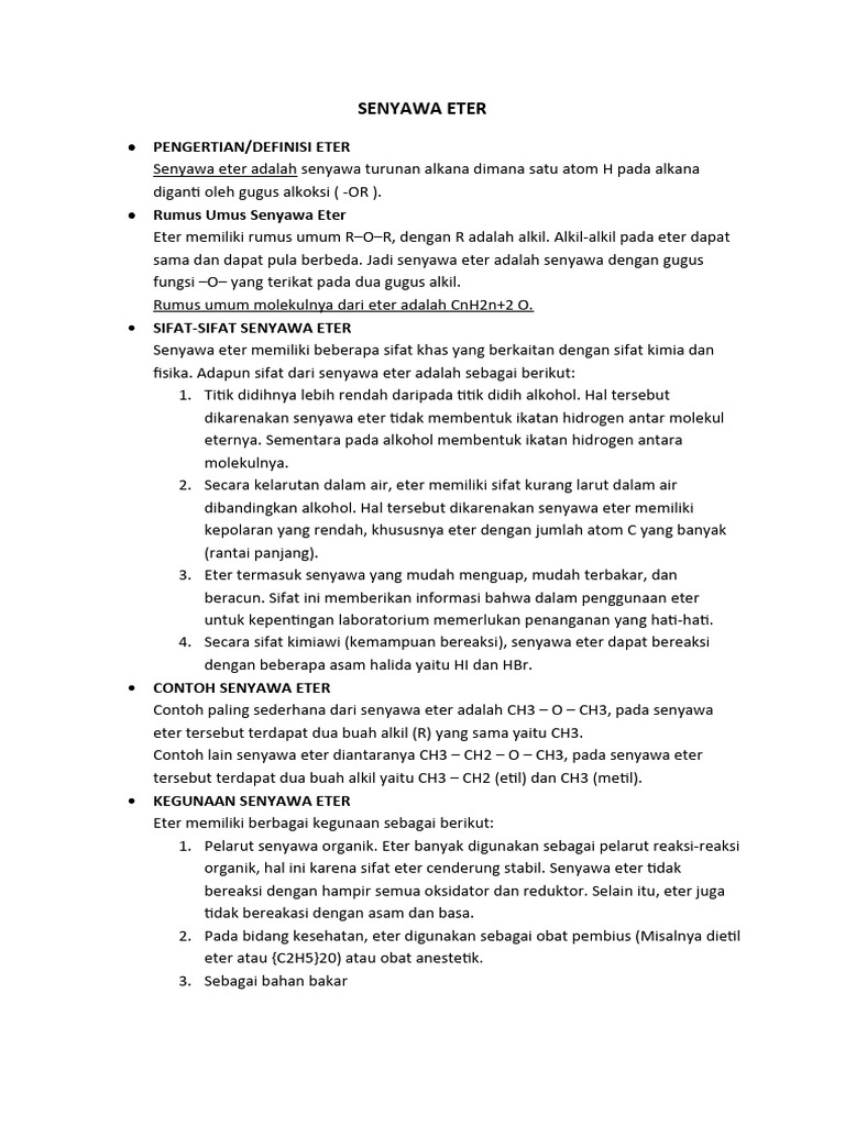 Senyawa Eter | PDF