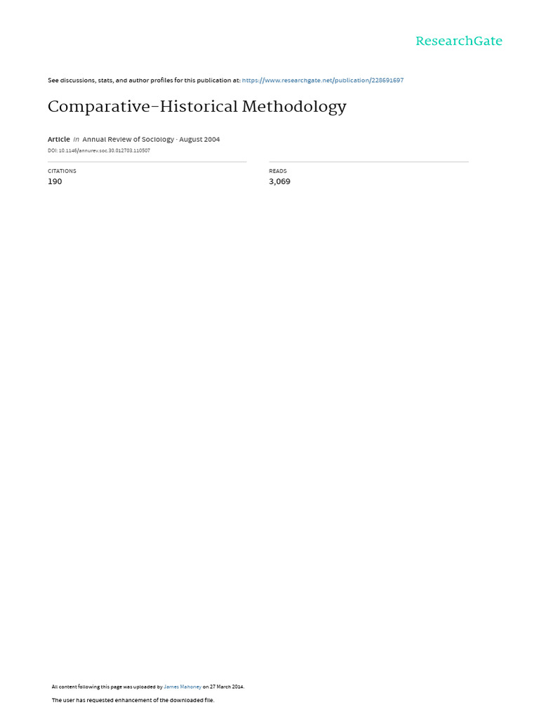 Comparative-Historical Methodology | PDF | Causality | Statistical ...