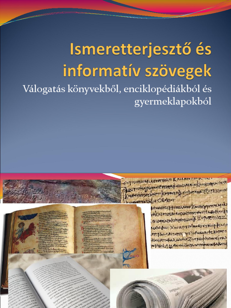 Ismeretterjesztő És Informatív Szövegek | PDF