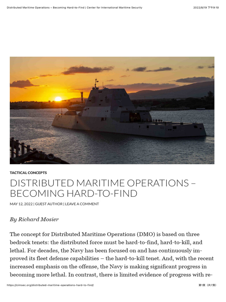 Distributed Maritime Operations – Becoming Hard-to-Find | Center for ...