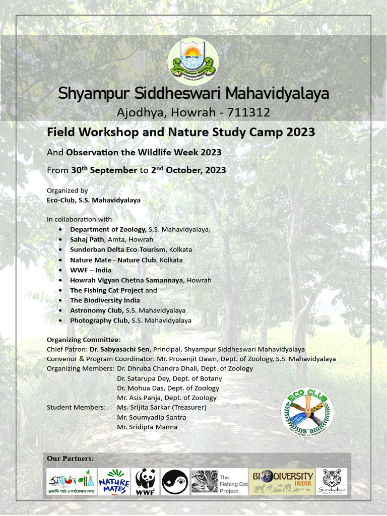 Brochure - Field Workshop and Nature Study Camp 2023 | PDF | Wetland ...