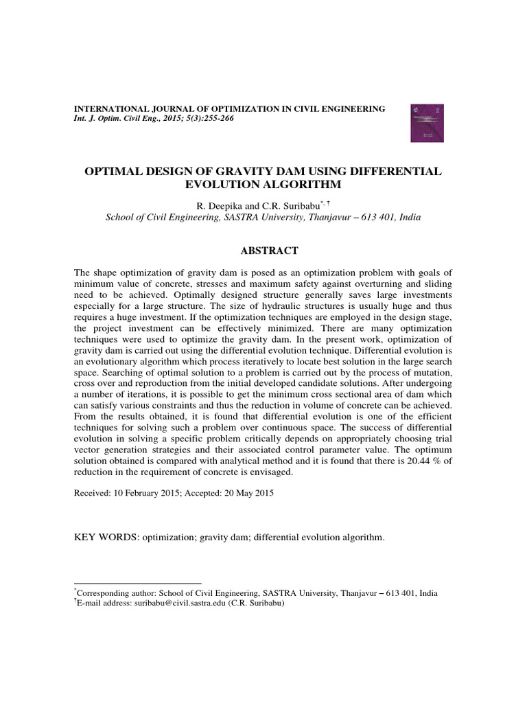Optimal Design of Gravity Dam | PDF | Mathematical Optimization | Dam Optimal Design of Gravity Dam | PDF | Mathematical Optimization | Dam