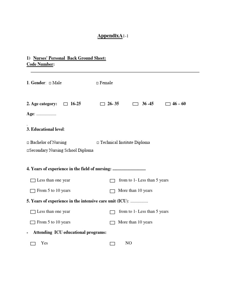 Questionnaire | Download Free PDF | Clinical Medicine | Medical Specialties