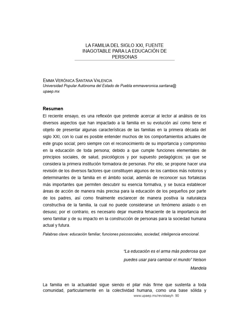 La familia en el siglo XXI: educación y evolución | PDF | Familia ...
