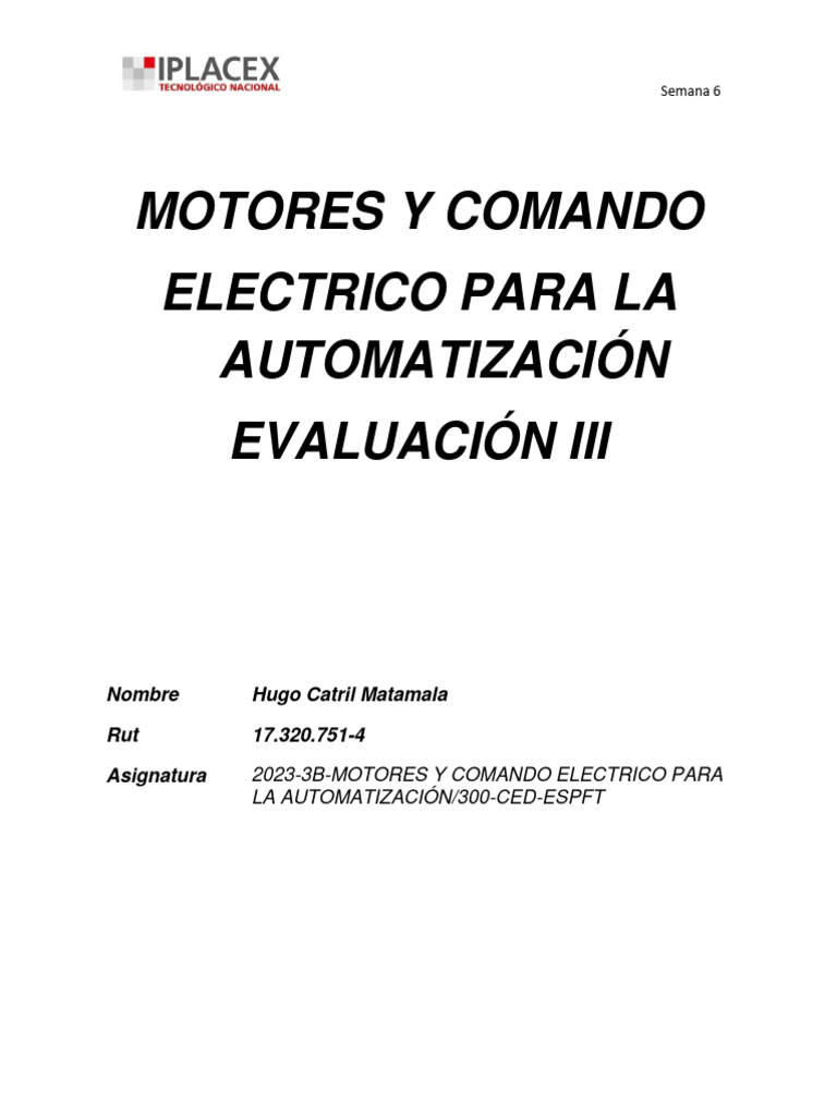 Evaluacion N3 Motores y Comando | PDF | Automatización | Informática