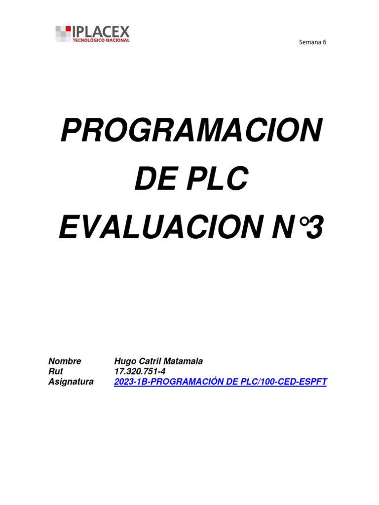 EVALUACION N°PLC | PDF | Ascensor | Controlador lógico programable