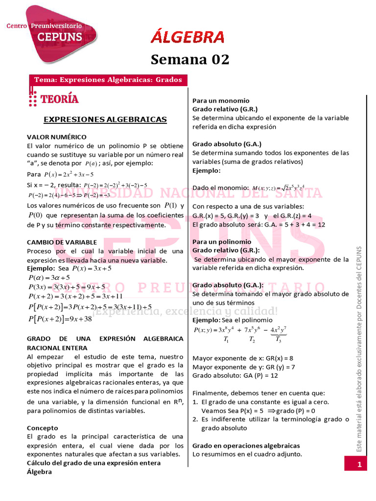 Algebra Semana 02 - Ciclo 2024 Ii | PDF | Matemáticas Aplicadas | Matemáticas