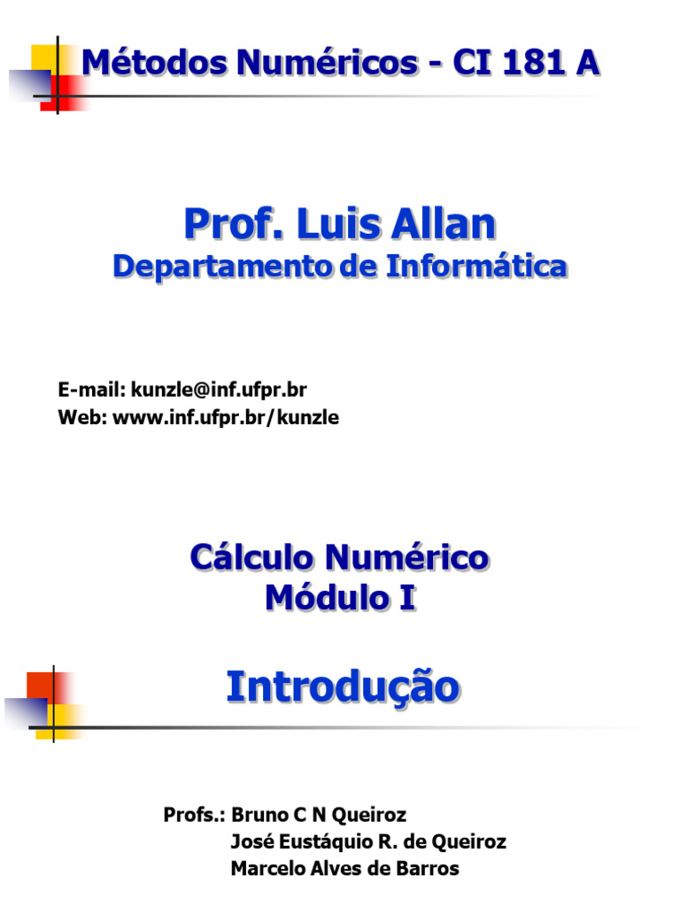Métodos Numéricos - 1 - Introdução | PDF | Análise numérica | Simulação ...