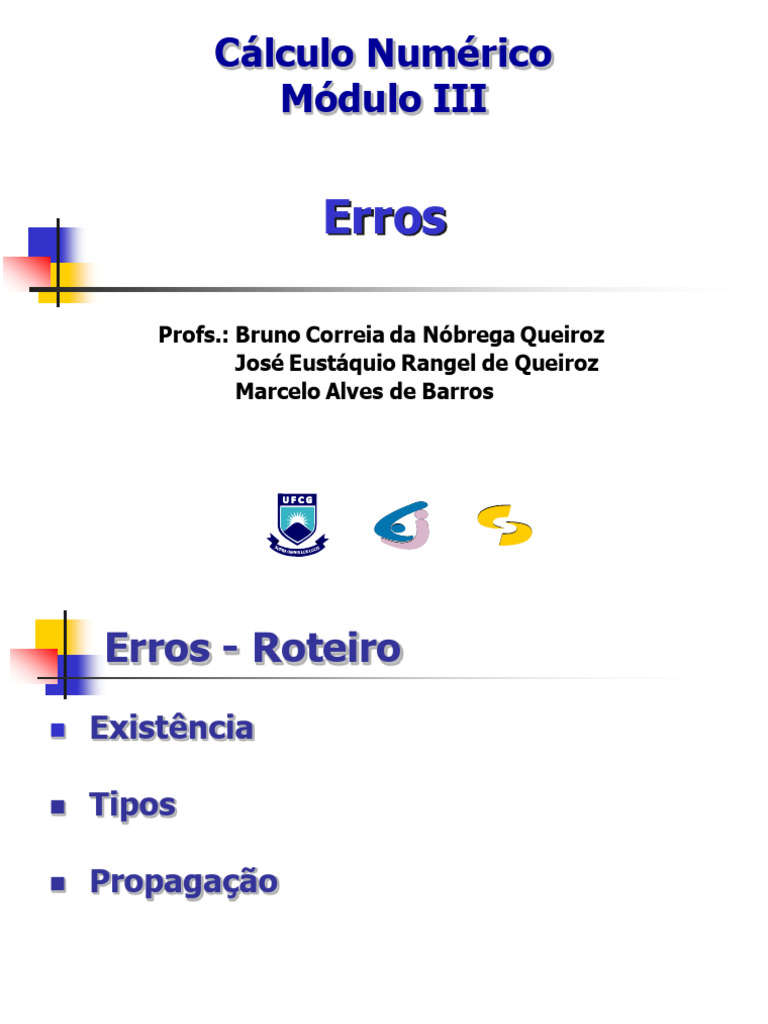 Tipos de Erros em Métodos Numéricos | PDF | Matemática | Aritmética
