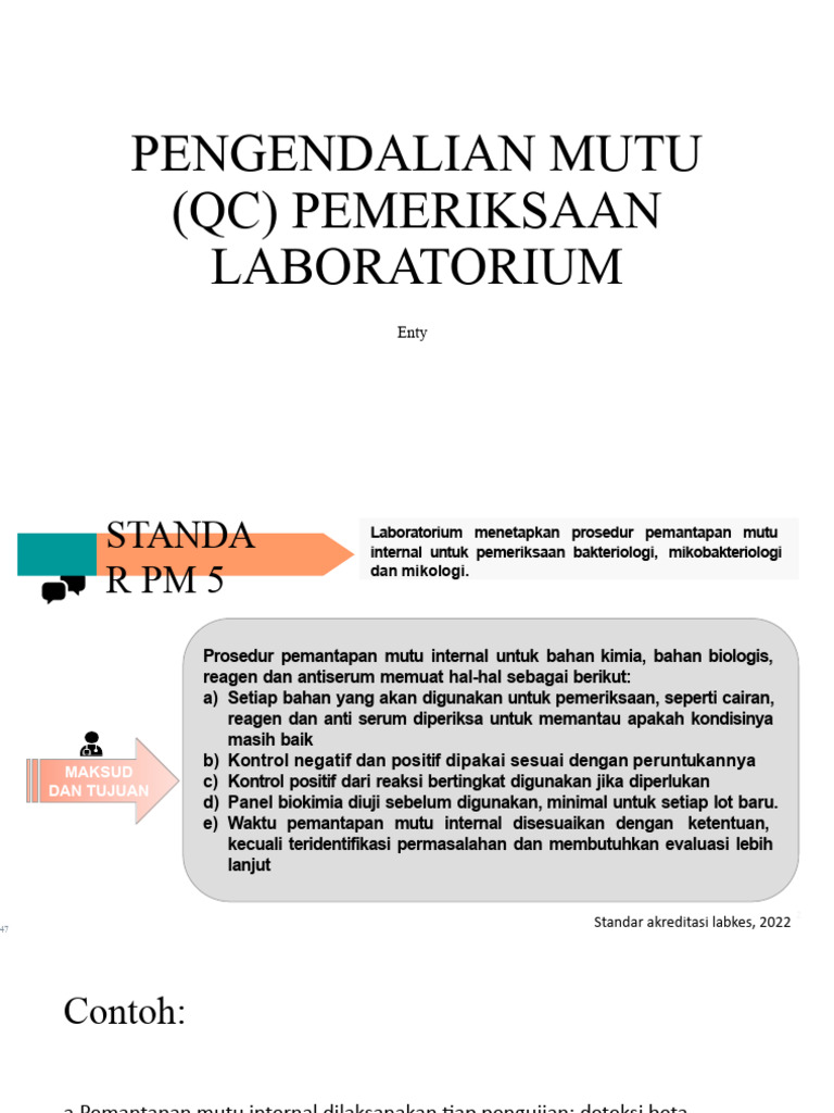 Pengendalian Mutu Laboratorium 2022 | PDF