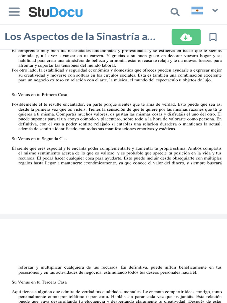 Sinastría: Venus y su Influencia en Relaciones | PDF | Sicología