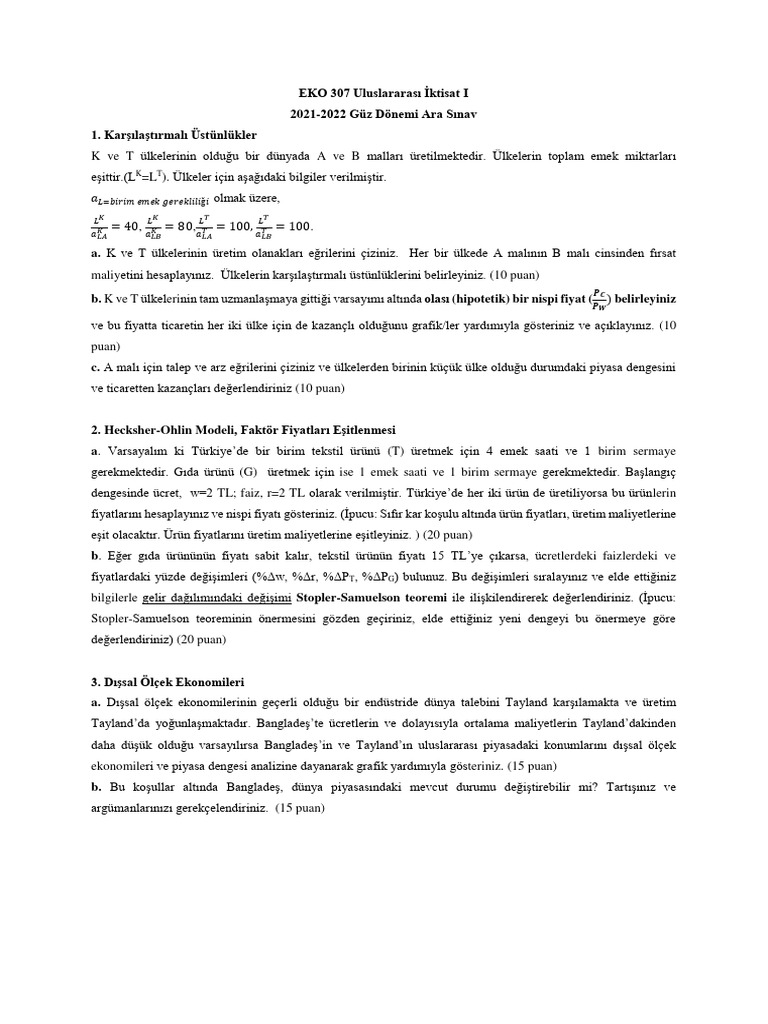 Uluslararasi İkti̇sat | PDF