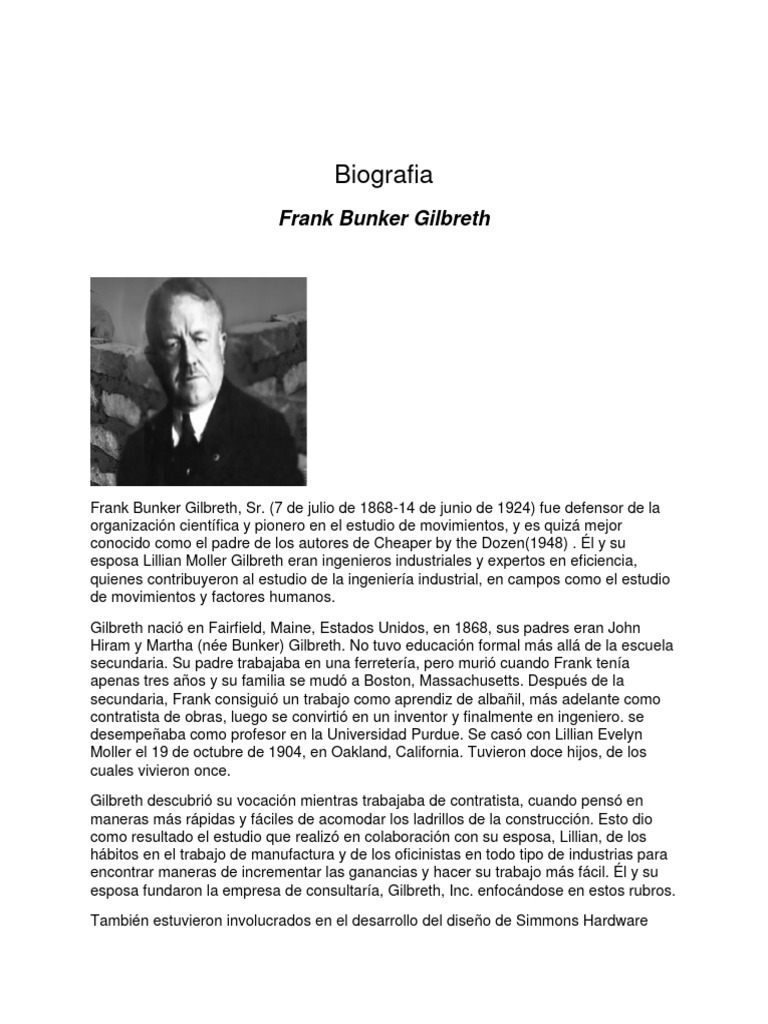 Frank Bunker Gilbreth: The Pioneer of Efficiency