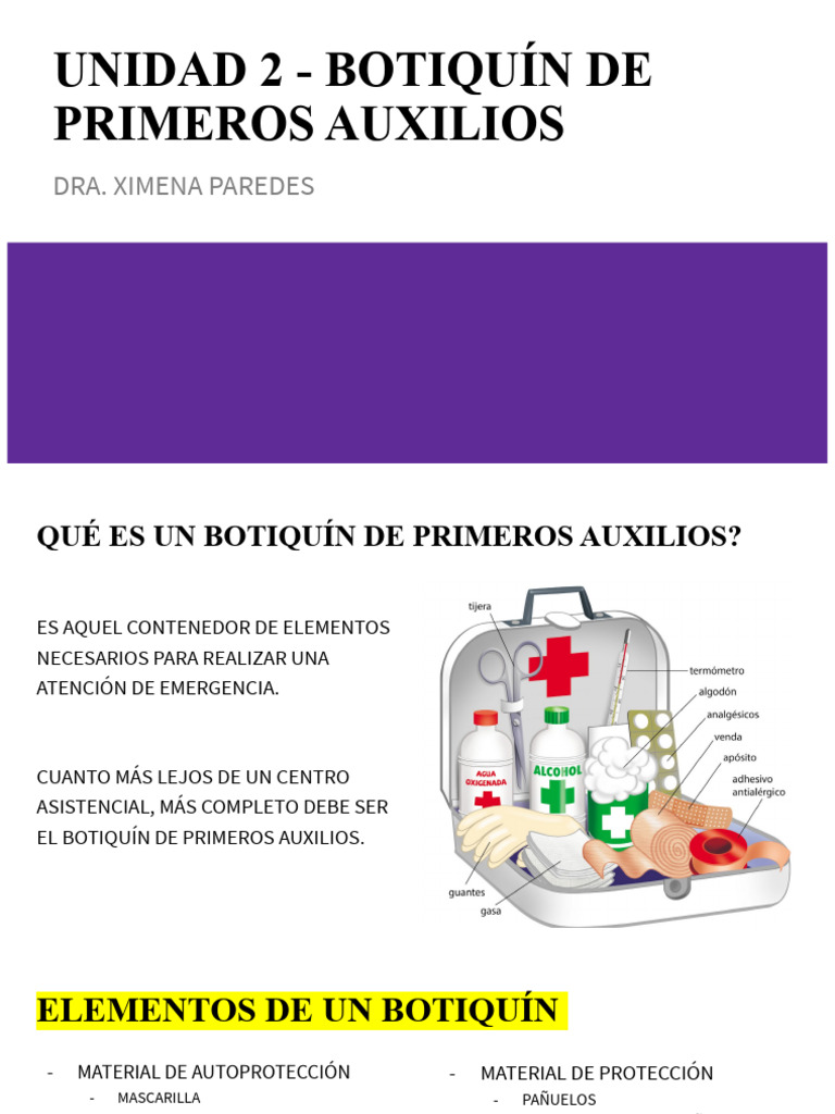 Unidad 2 - Botiquín de Primeros Auxilios | PDF