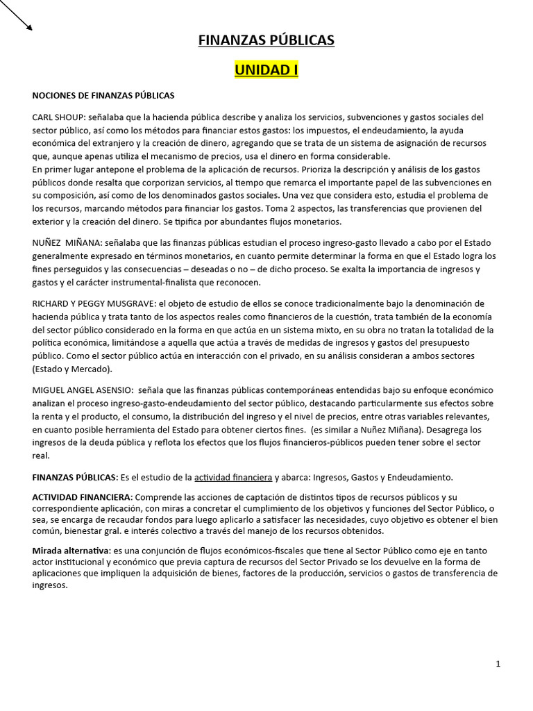RESUMEN Finanzas Publicas | PDF