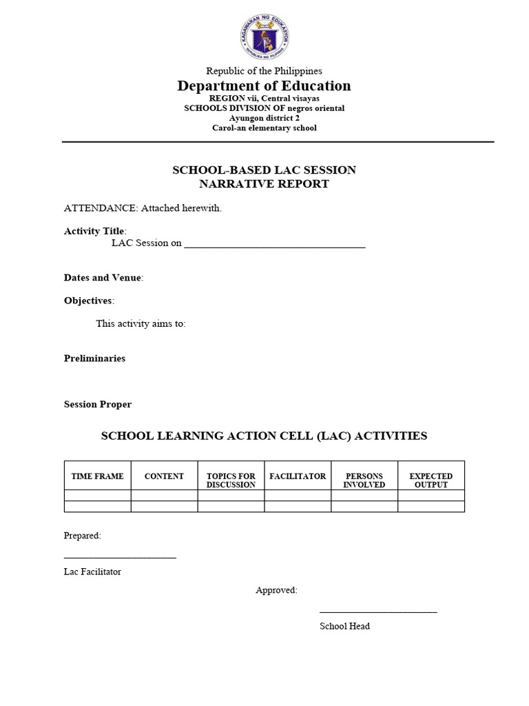 Lac Report Template | PDF