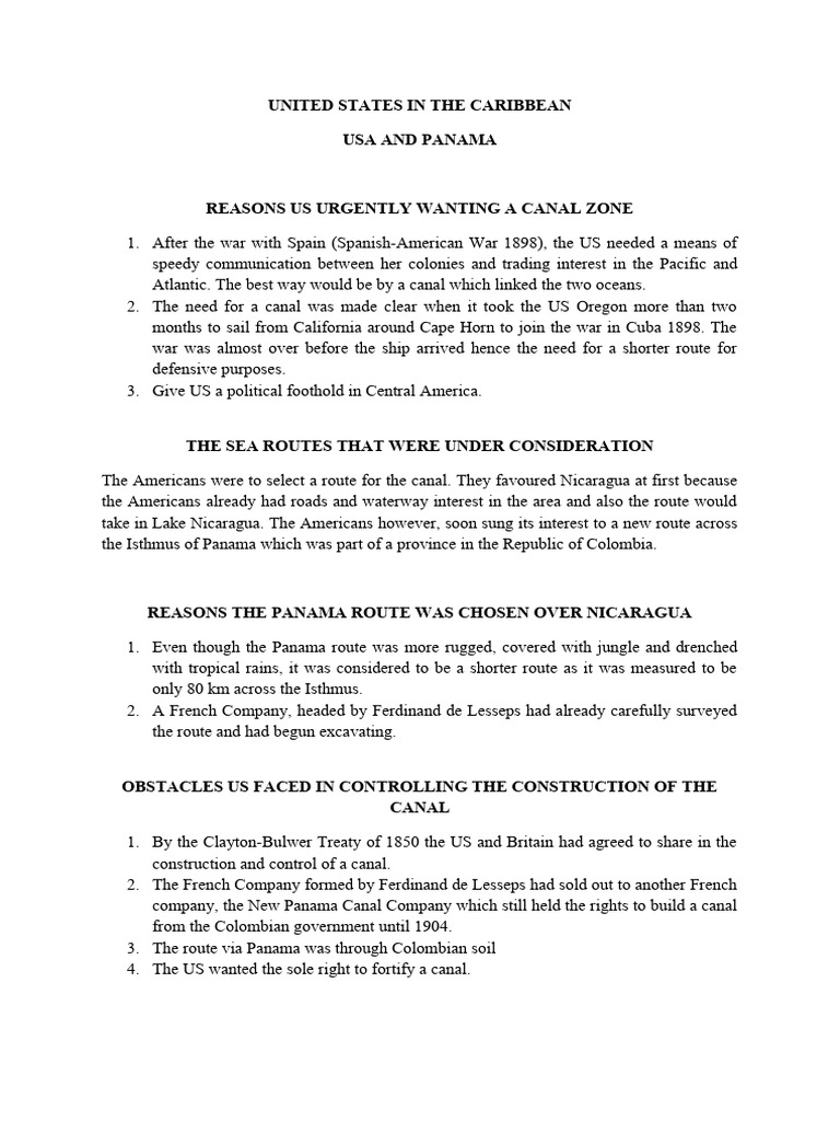 United States and Panama | PDF | Panama Canal | Panama Canal Zone