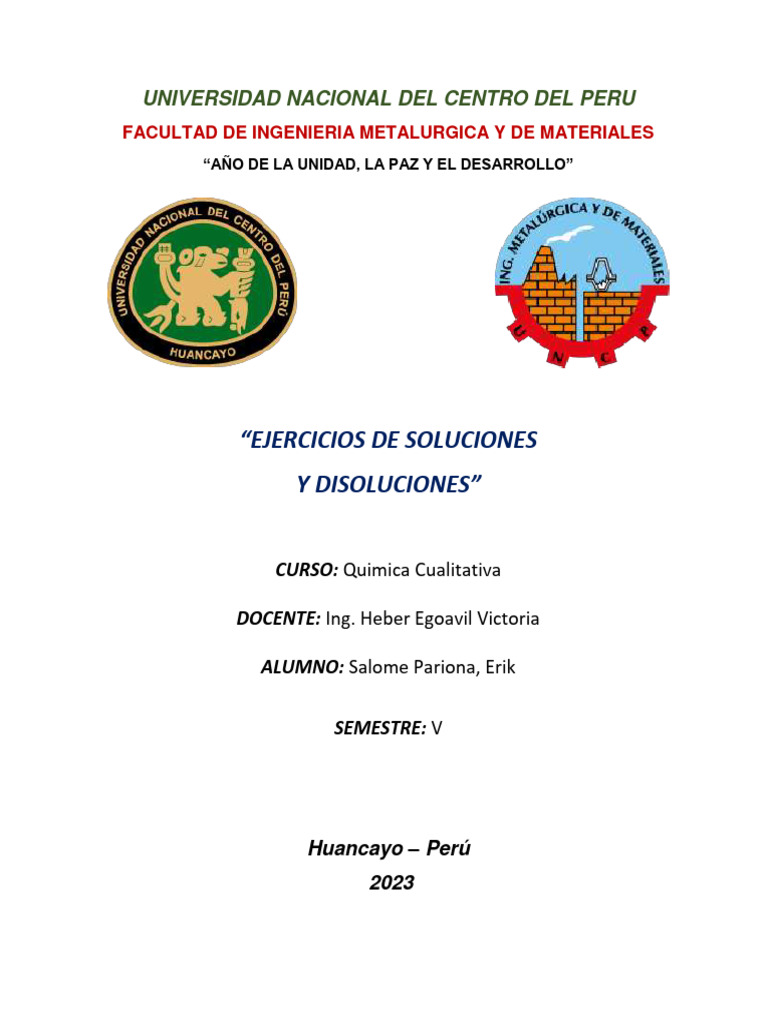 Ejercicios de Soluciones y Disoluciones | PDF | Concentración | Análisis