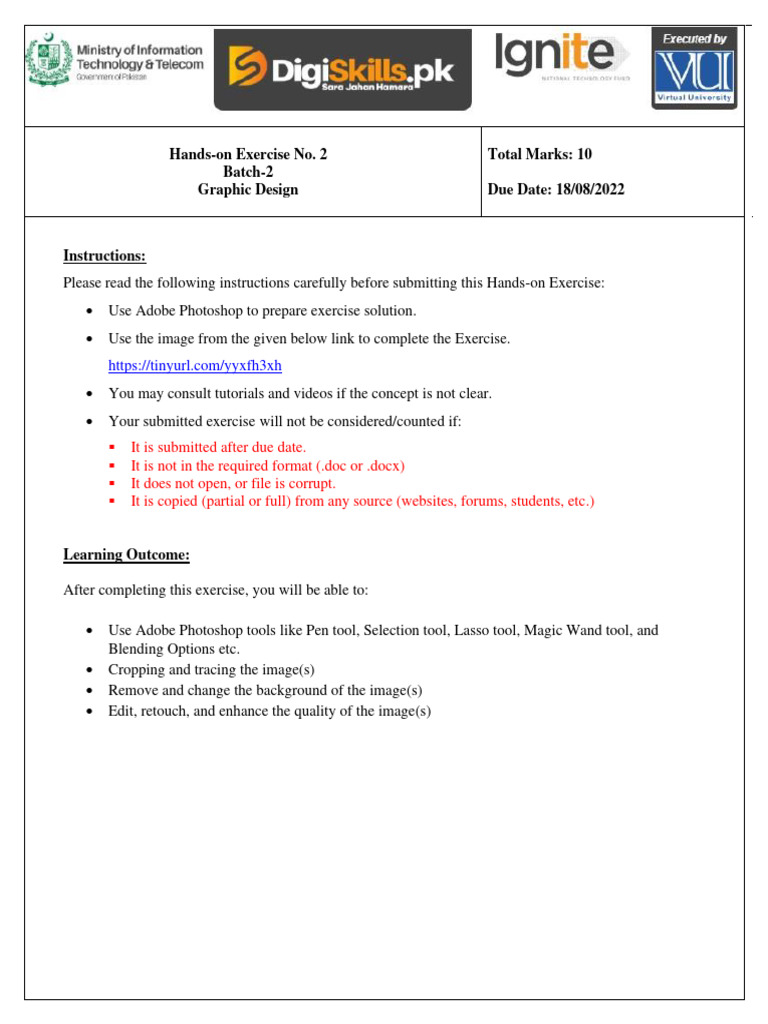 Photoshop Image Editing Exercise Guide | PDF | Image Editing | Adobe ...