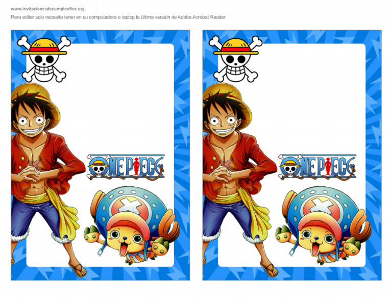 Invitaciones de Cumpleanos de One Piece 1 | PDF