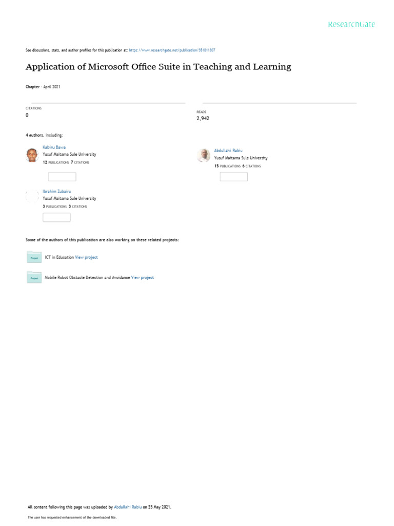 Application of Microsoft Office Suite in Teaching and Learning | PDF