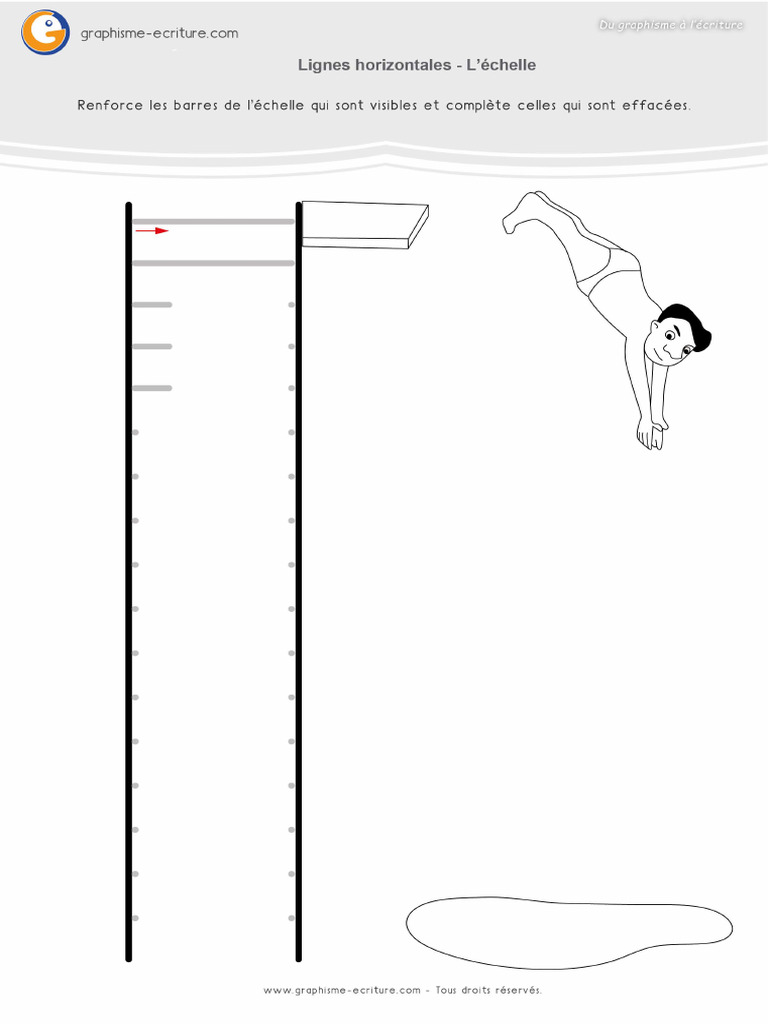 8 Graphisme Ms Moyenne Section Les Lignes Horizontales Echelle 01 | PDF