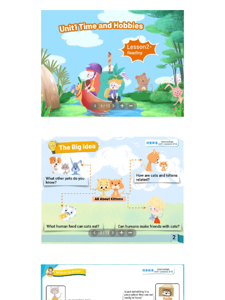 Lesson - Hobbies - Kittens - Reading Lesson Unit 1 Lesson 2 | PDF