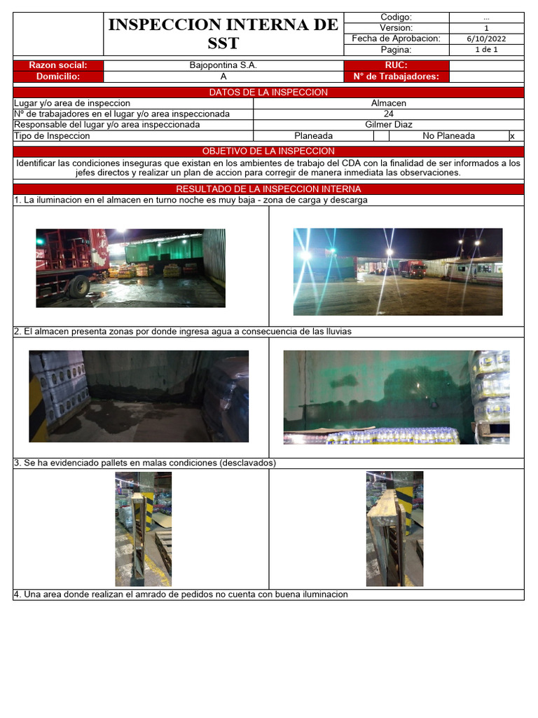 Inspeccion Interna de SST (Ul) | PDF