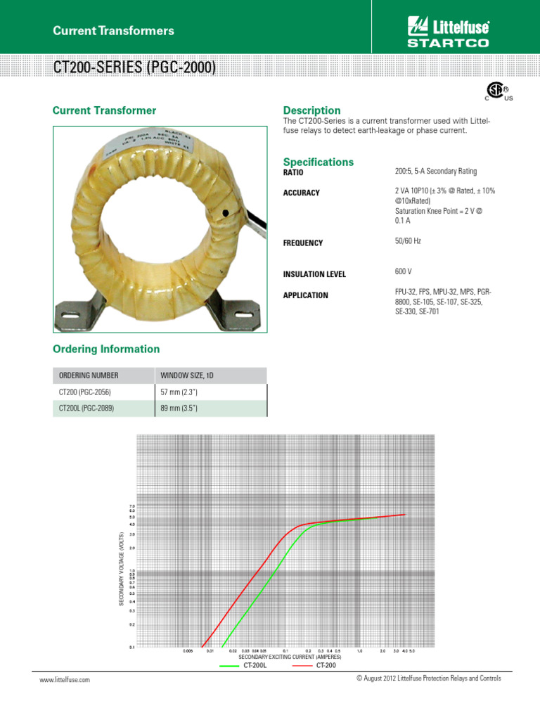 CT200 Littlefuse | PDF | Transformer | Electromagnetism