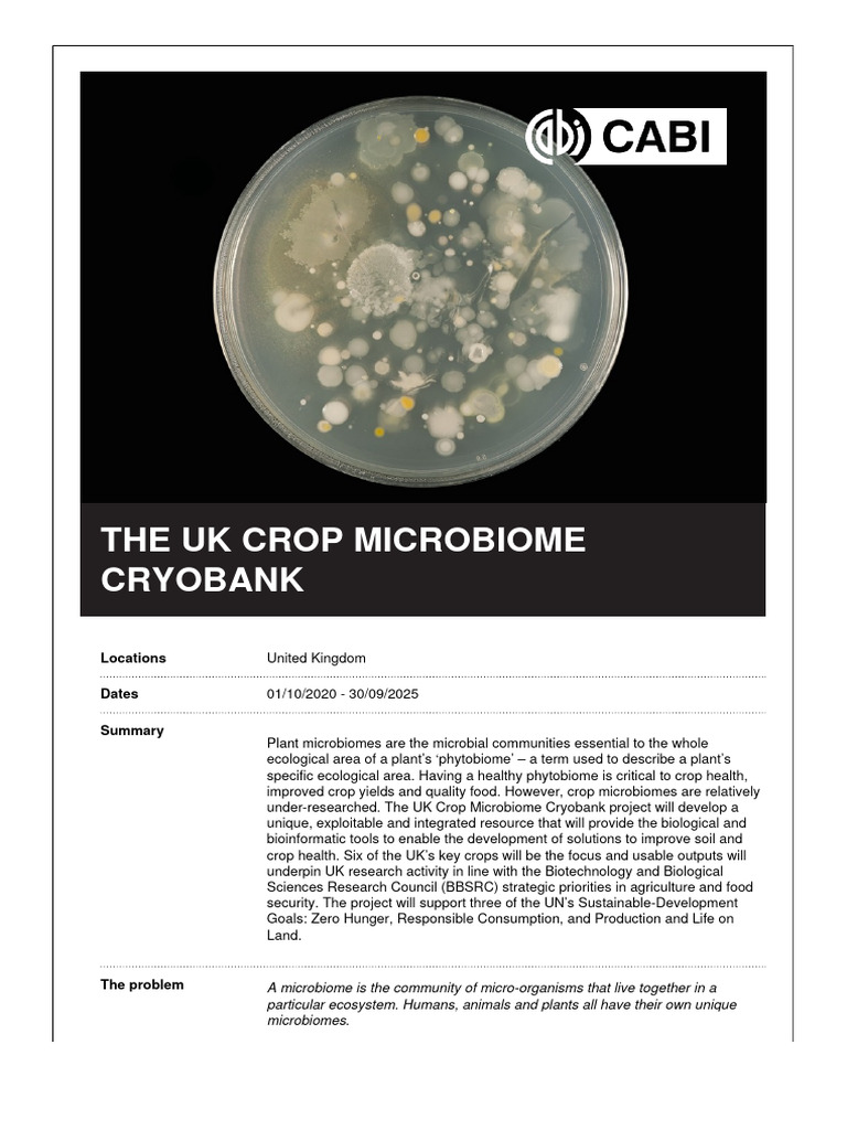 The UK Crop Microbiome CryoBank | PDF | Microorganism | Ecology