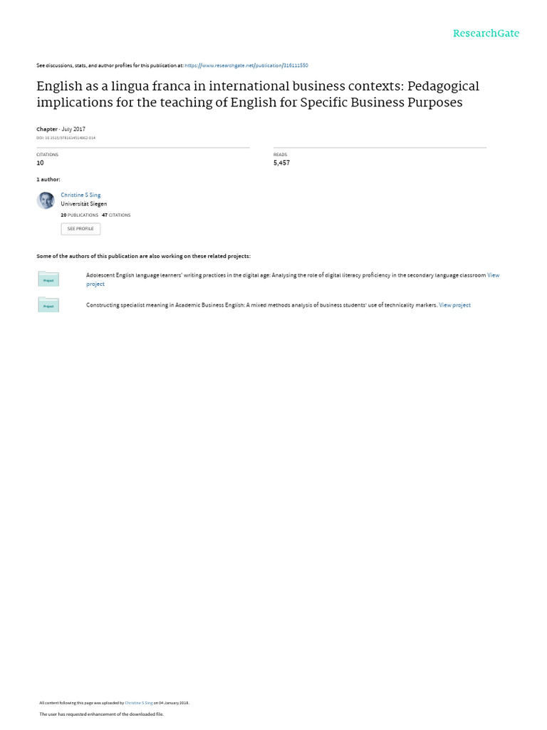 English As A Lingua Franca in International Business Contexts | PDF ...