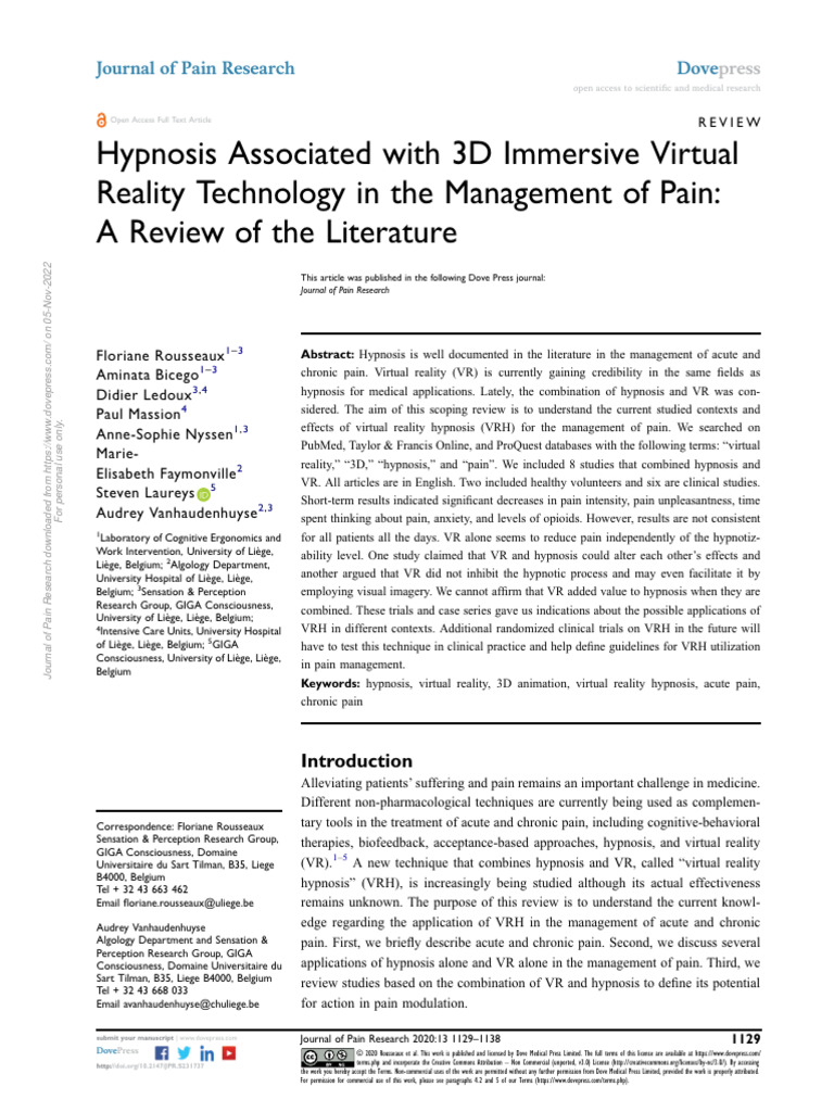 JPR 231737 Hypnosis Associated With 3d Immersive Virtual Reality Techno ...