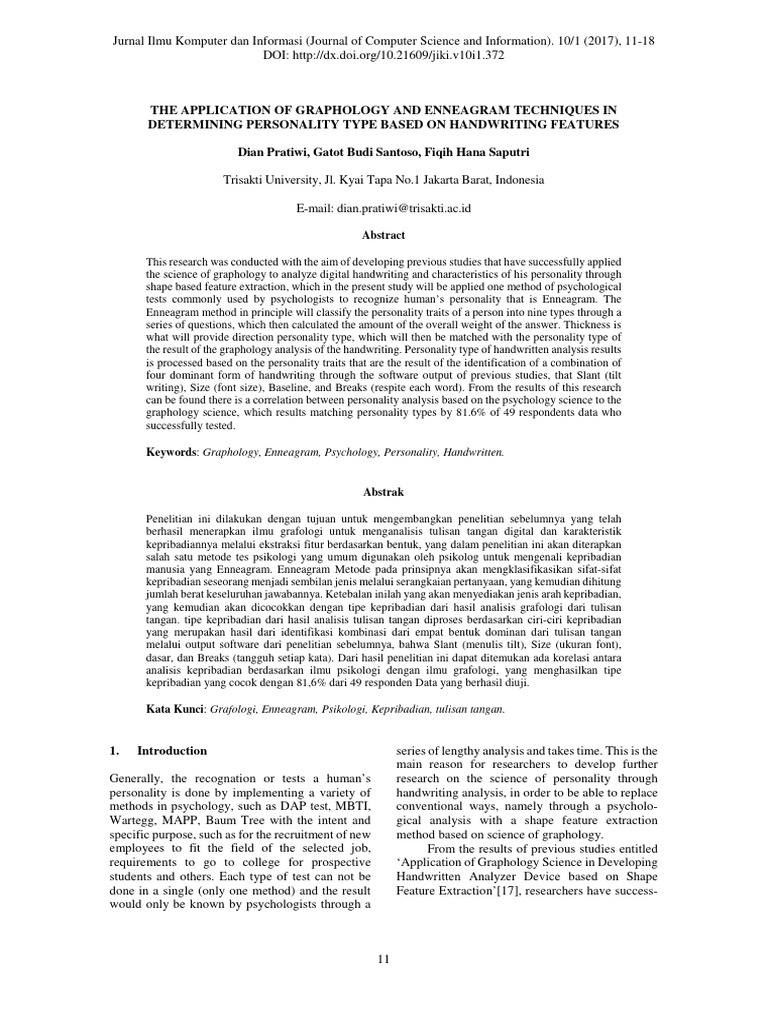 EN The Application of Graphology and Enneag | PDF | Graphology ...