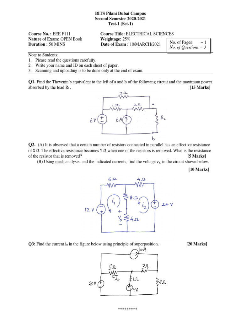 Eee 1292 | PDF | Electrical Network | Inductor