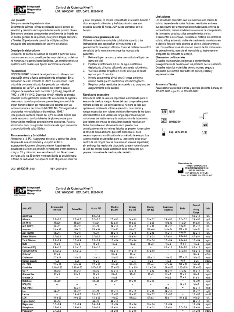 Insert Control L1 | PDF | Laboratorios | Química
