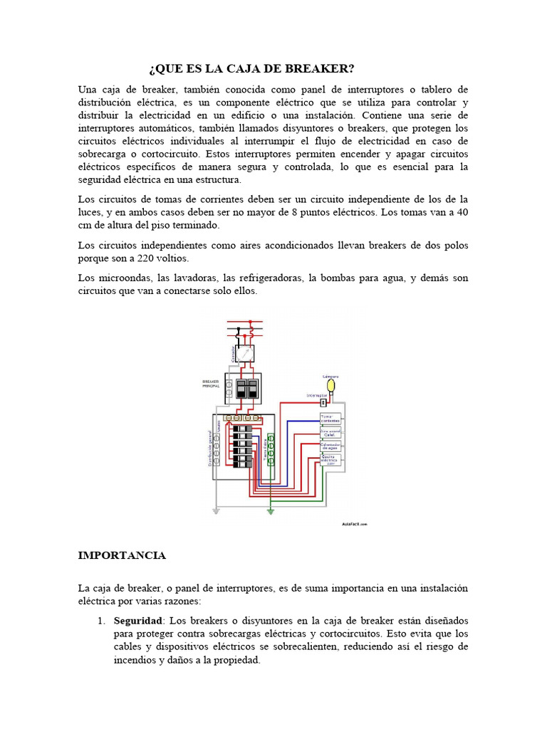 Que Es La Caja de Breaker | PDF | Ingenieria Eléctrica | Energia electrica