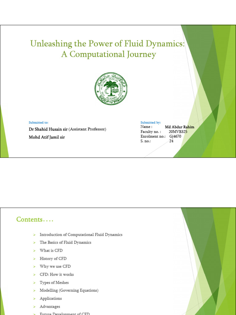 Presentation On CFD 2 | PDF | Computational Fluid Dynamics | Fluid Dynamics