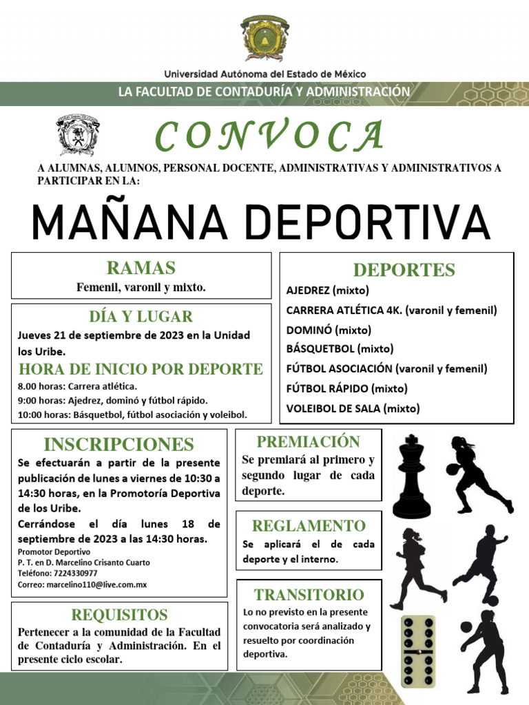 Convocatoria de La Mañana Deportiva. | PDF
