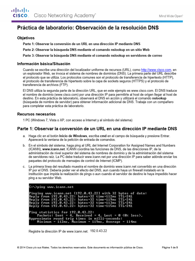 Lab - Observing DNS Resolution | PDF | sistema de nombres de dominio | Redes