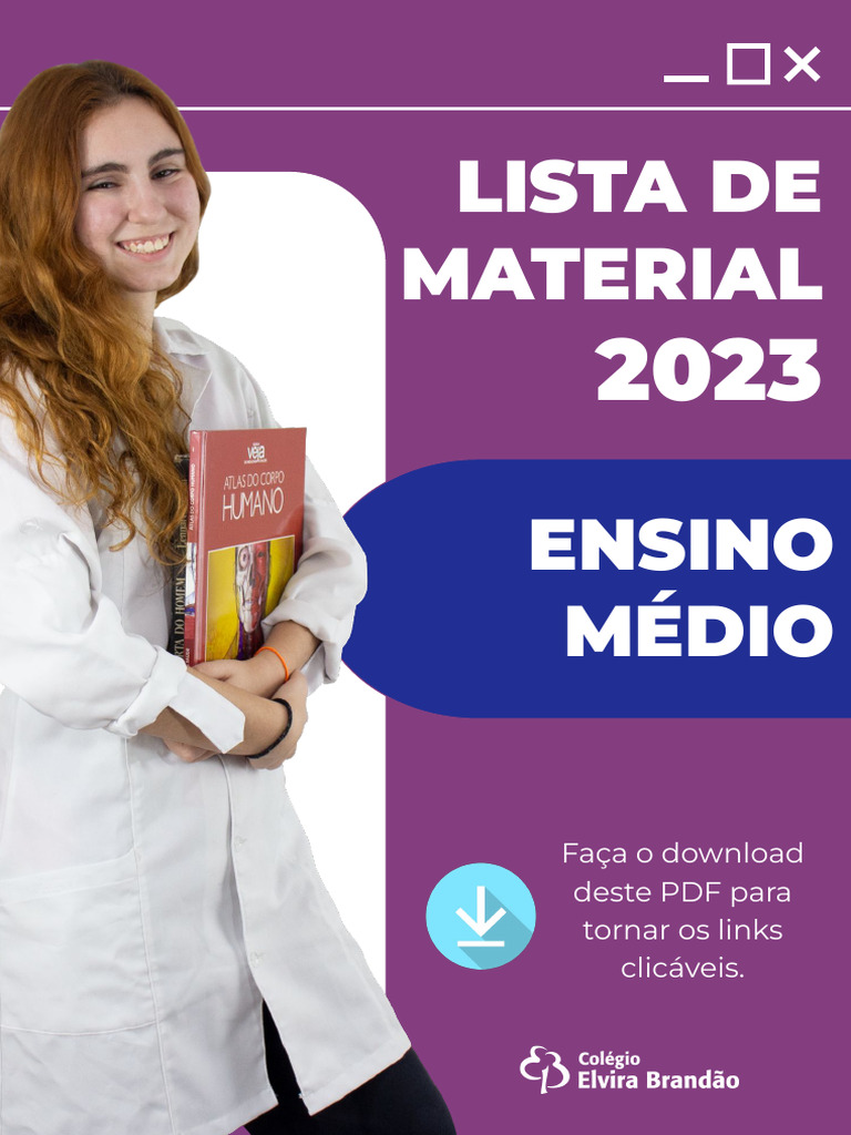(Ensino Médio) LISTA DE MATERIAL | PDF | Livros | Pedagogia